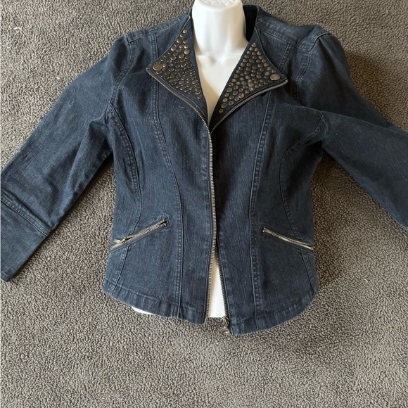 Ruby Rd. | Jackets & Coats | Ruby Rd Studded Dark Denim Jacket | Poshmark